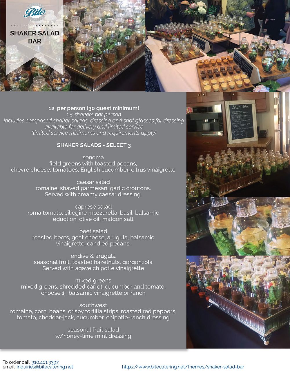 Shaker Salad Bar | Bite Catering Los Angeles