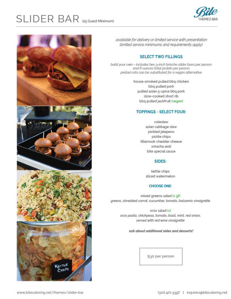 Slider Bar | Bite Catering Los Angeles