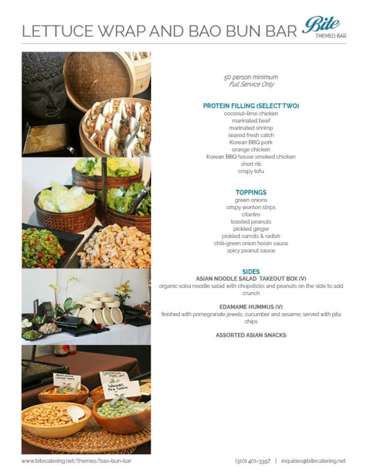 Lettuce Wrap and Bao Bun Bar | Bite Catering Los Angeles